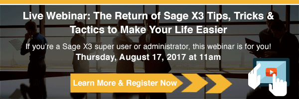 Webinar Sage X3 Tips And Tricks